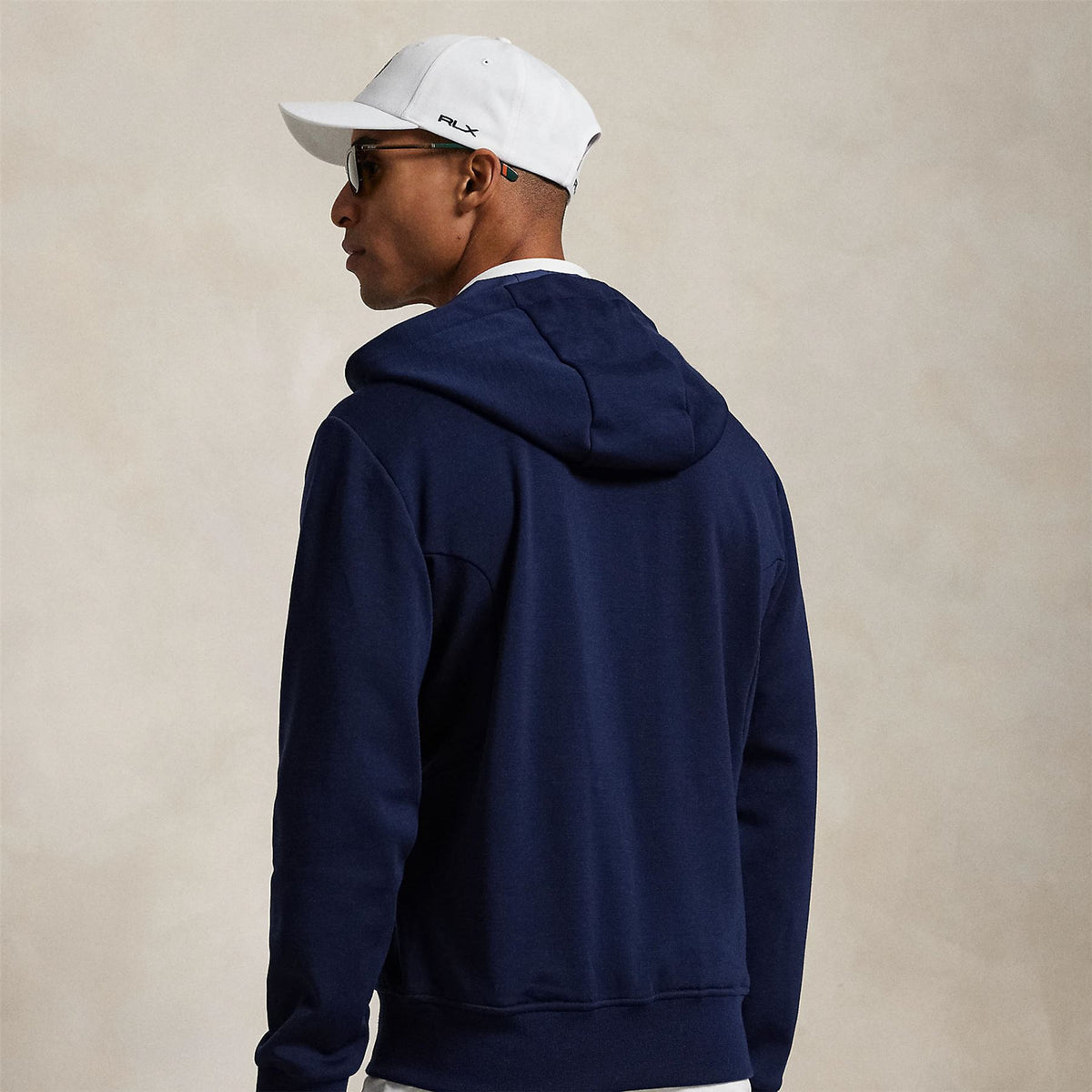 Ralph Lauren RLX Full Zip Heavytech Wool Hooded Hybrid Jacket Refined Navy | TRENDYGOLF USA