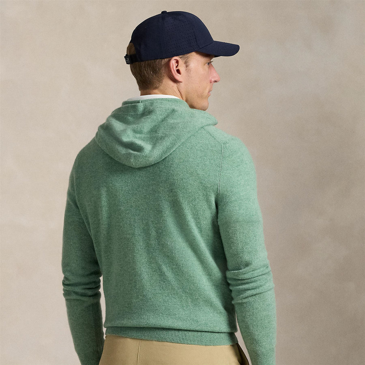 Ralph Lauren RLX Cashmere Pullover Hoodie Field Olive Heather | TRENDYGOLF USA