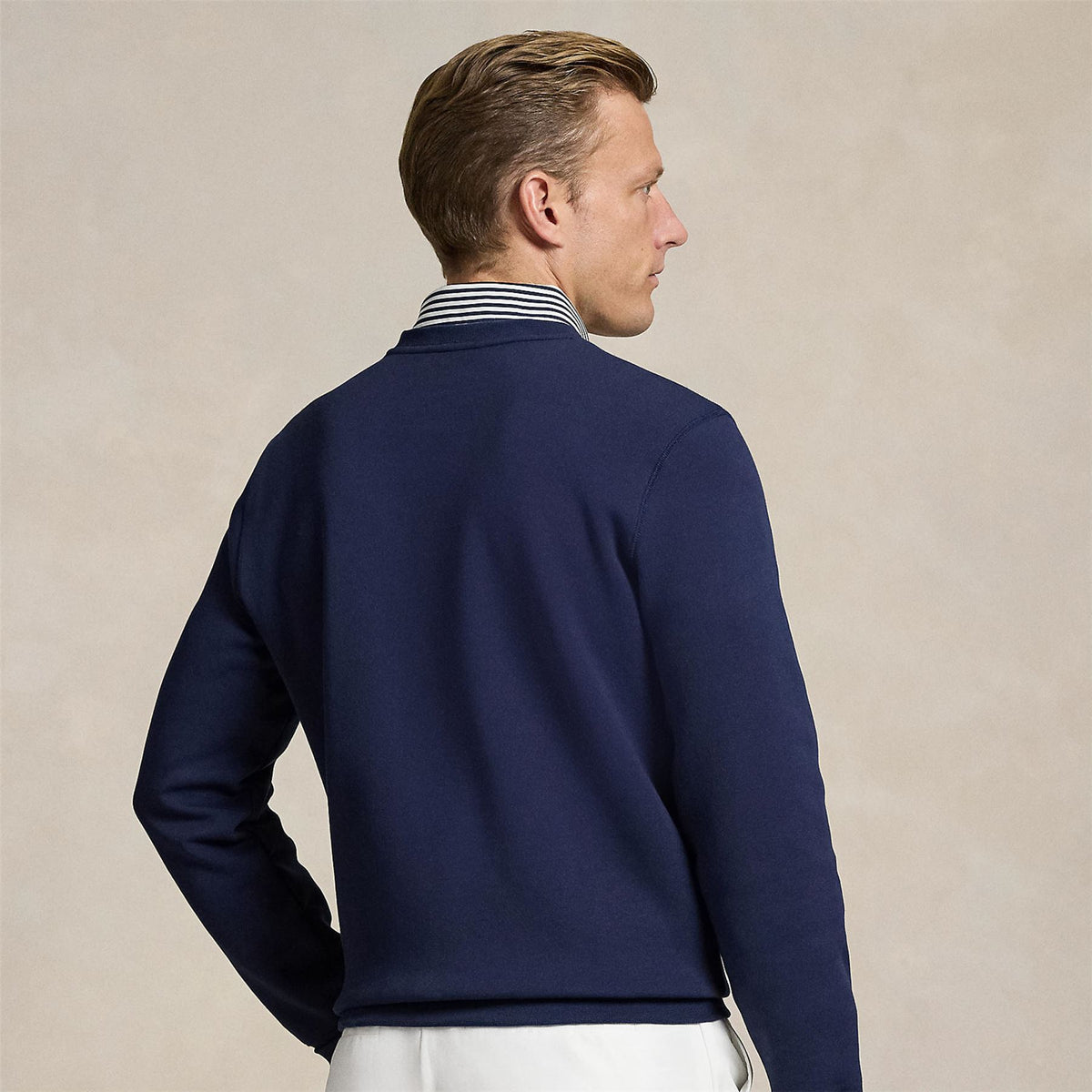 Ralph Lauren RLX Bear Classic Fit Cotton Sweater Refined Navy | TRENDYGOLF USA