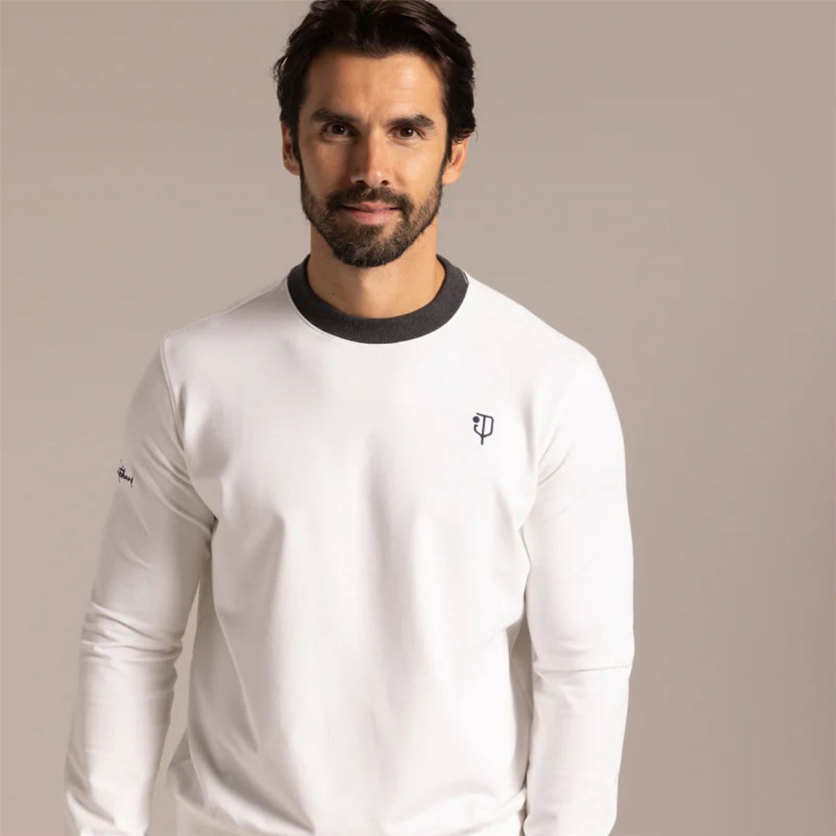 J.Pritchard Founders Crew Neck Clubhouse White | TRENDYGOLF USA