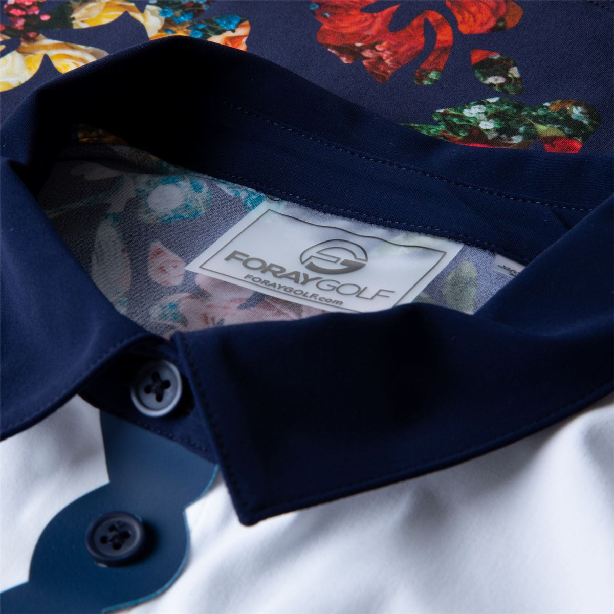 Womens Scalloped Edge Placket Core SL Polo White/Navy - SS23 ...