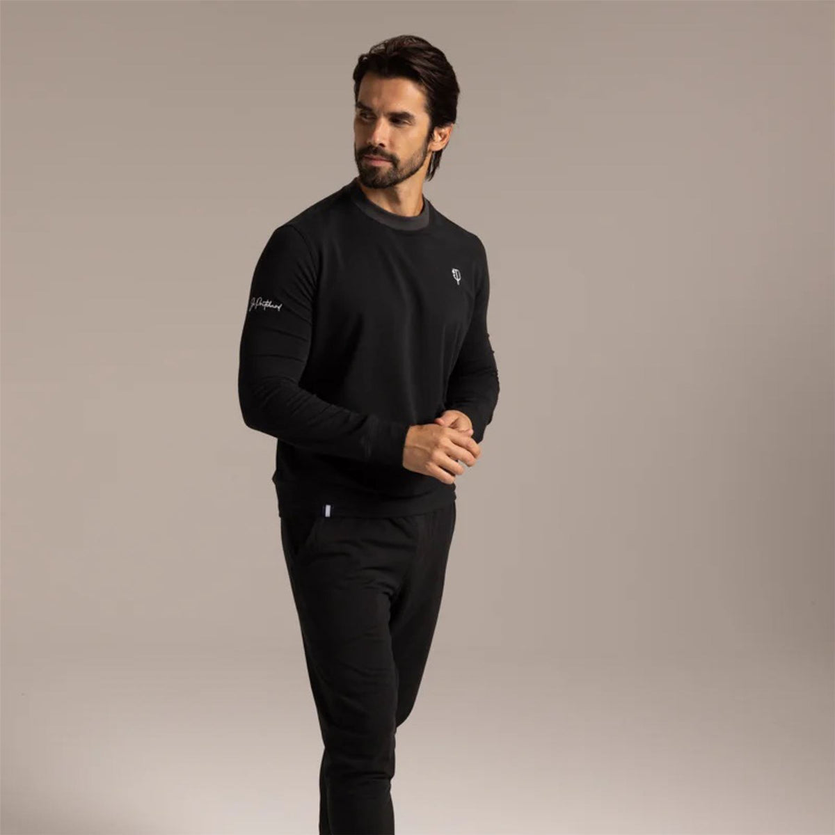 J.Pritchard Founders Crew Neck Pure Black | TRENDYGOLF USA