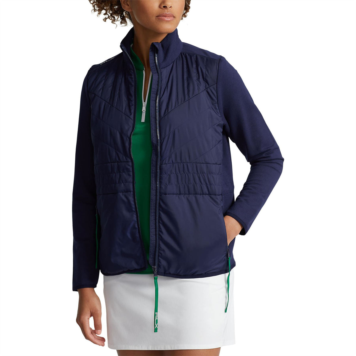 RLX Ralph Lauren Hybrid Full-Zip Jacket French Navy/Cruise Green ...