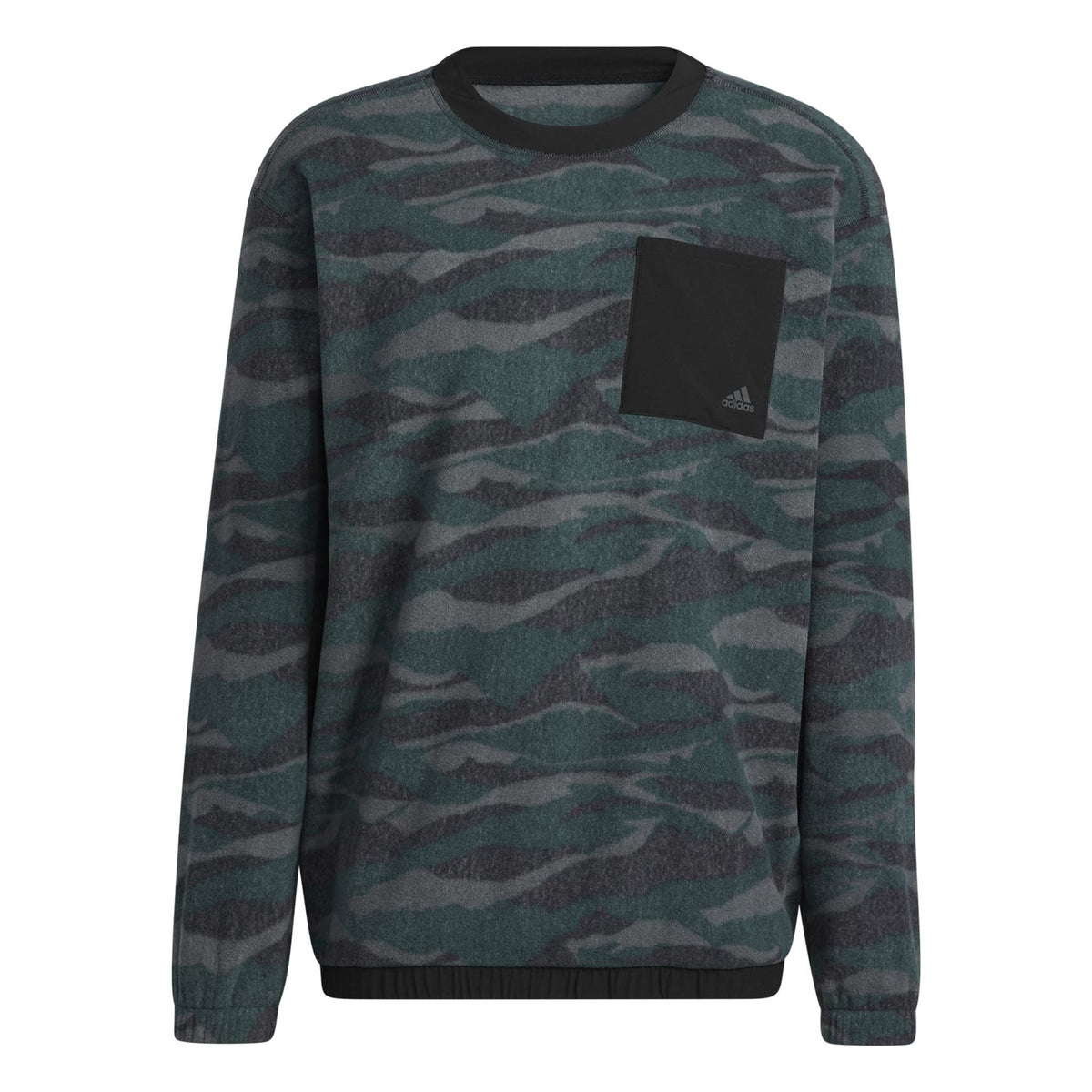 adidas Txt Print Crew Black/Grey Six/Shadow Green|Knitwear ...