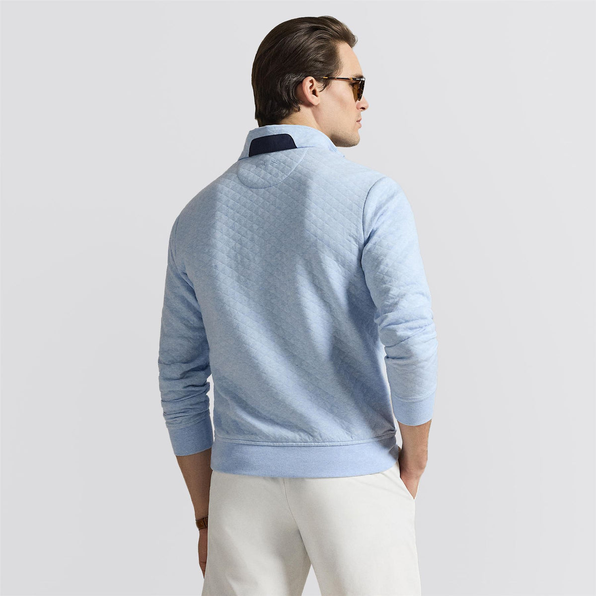 Ralph Lauren RLX Quilted Double Knit Half Zip Pullover Office Blue ...