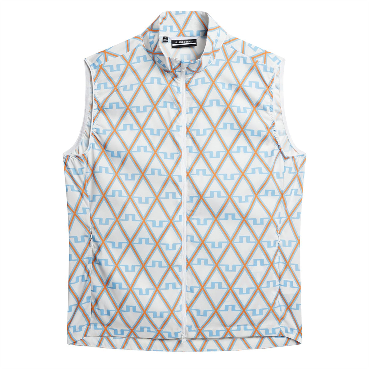 J.Lindeberg Ash Light Packable Vest Print Little Boy Blue Diamond ...