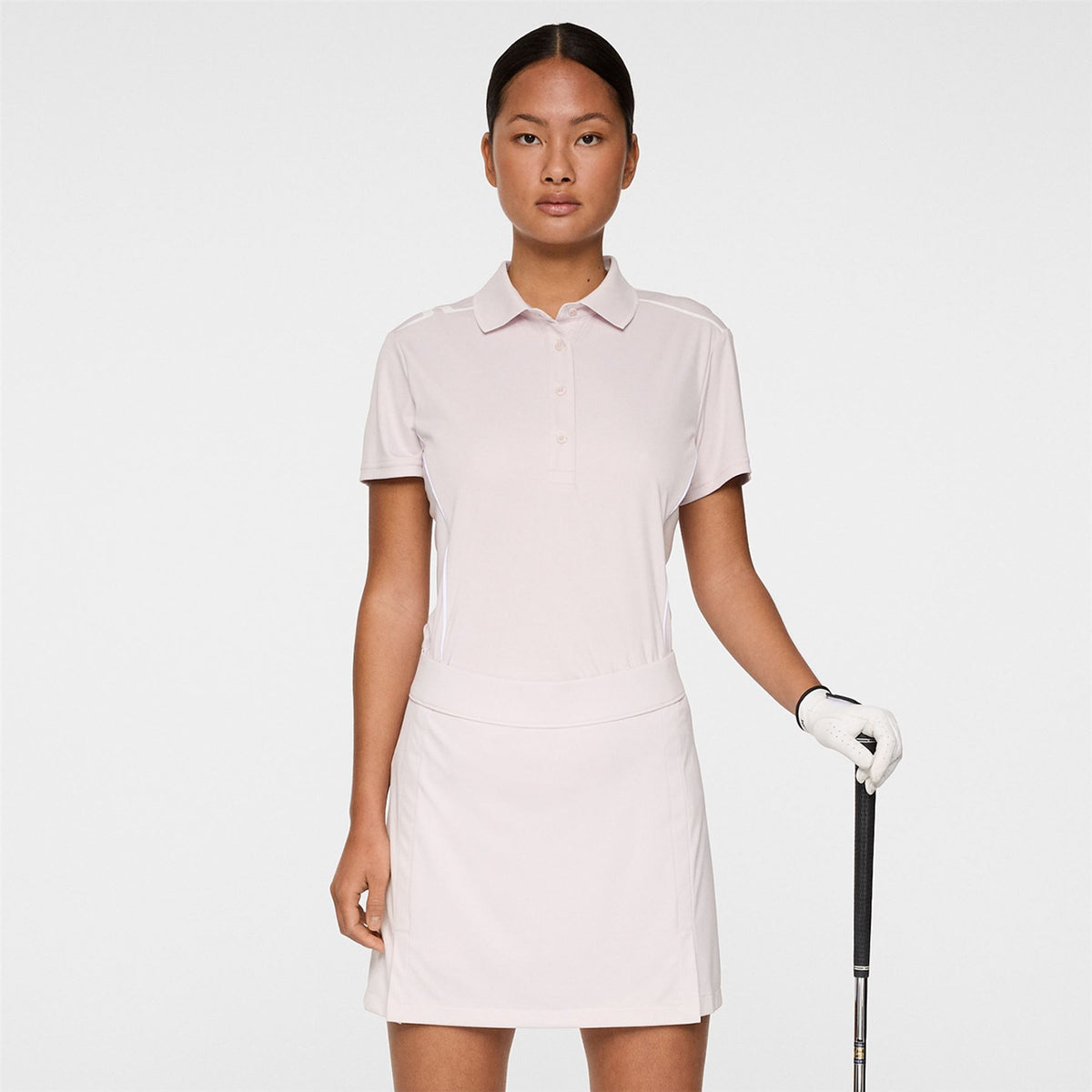 J.Lindeberg Womens Leyla Polo Gray Lilac | TRENDYGOLF USA