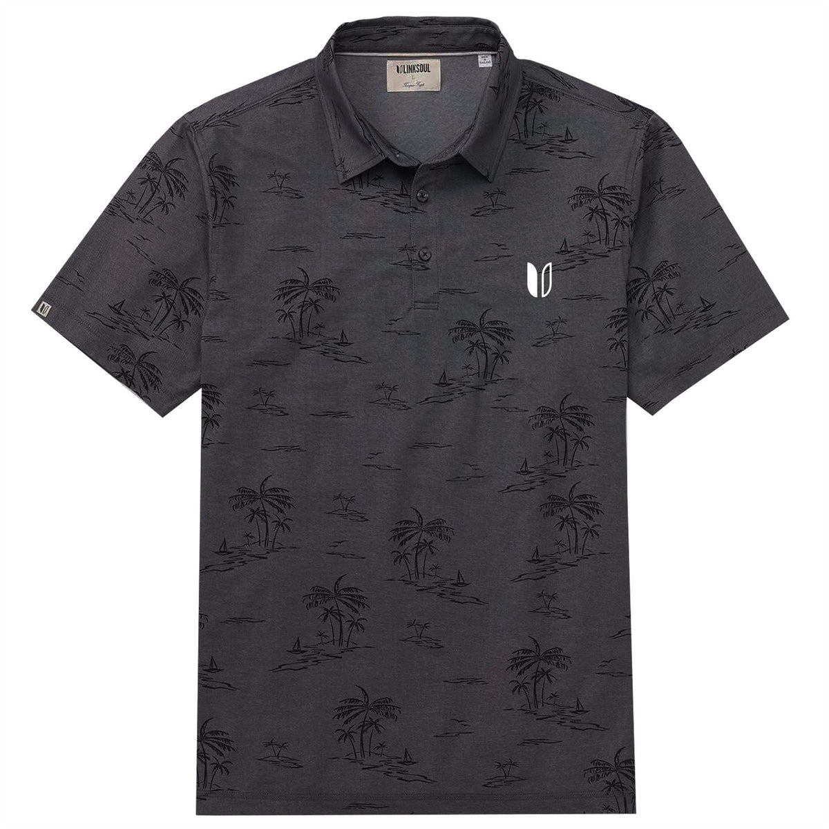 Astoria Print Polo Vintage Black Islands - SS23 – TRENDYGOLFUSA.COM